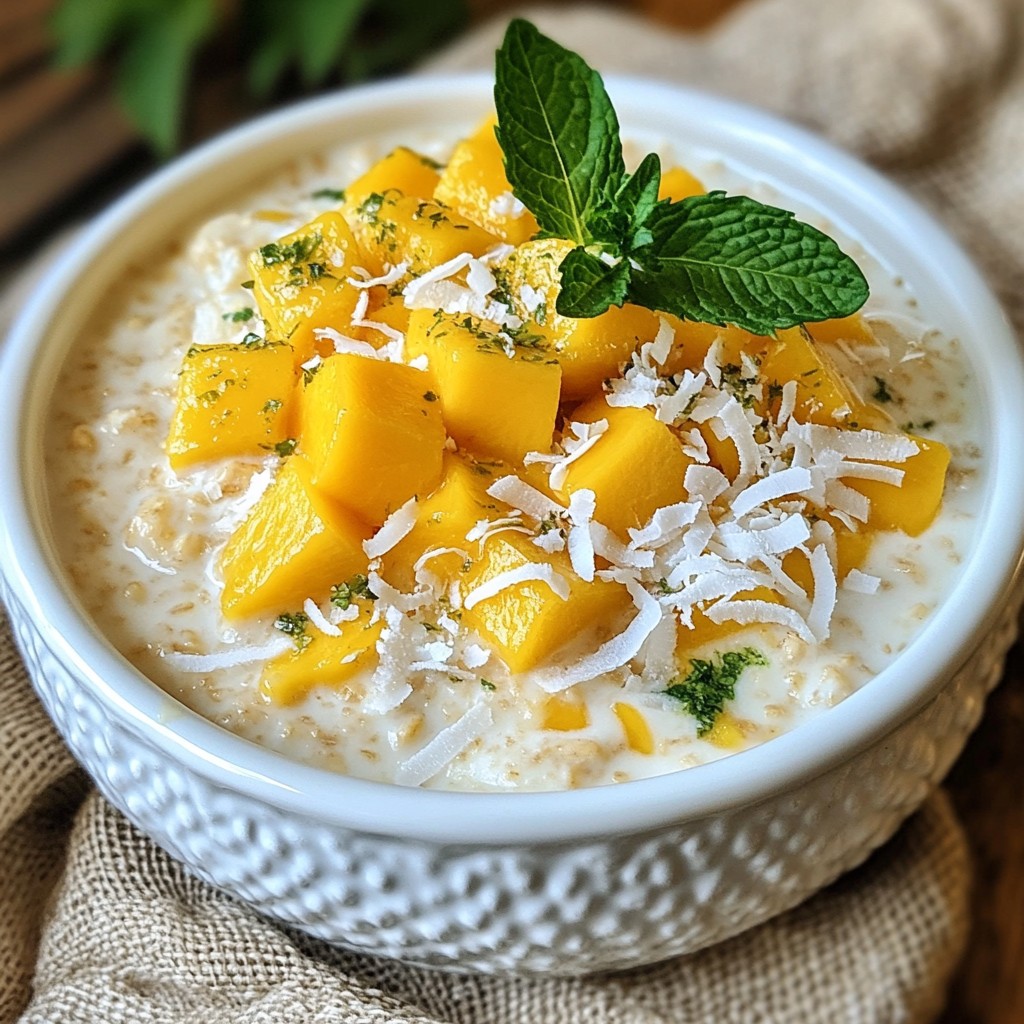 Coconut Mango Overnight Oats Quick and Creamy Recipe - Recipe Website